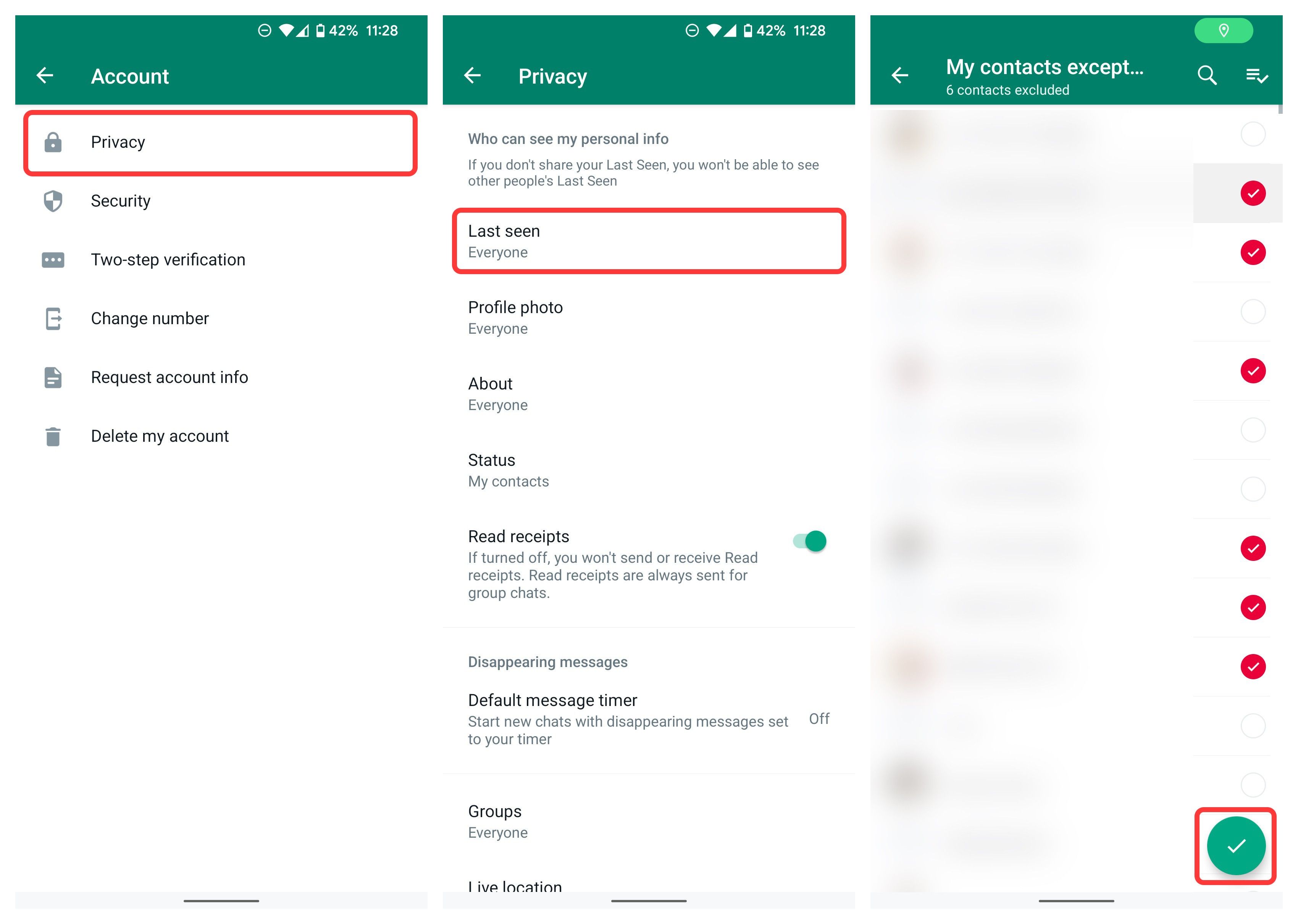How to hide last seen from specific contacts in WhatsApp How to hide last seen from specific contacts in WhatsApp